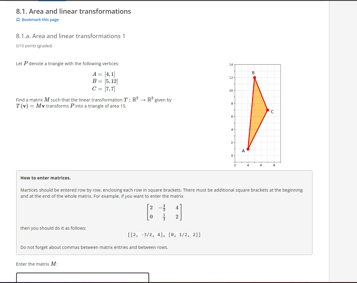 Solved 8.1. ﻿Area and linear transformations๑ ﻿Bookmark this | Chegg.com