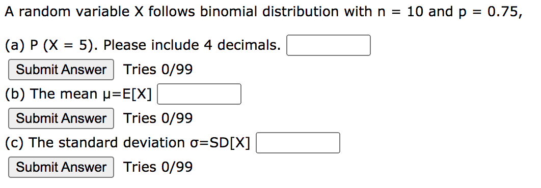 Solved A random variable X follows binomial distribution | Chegg.com