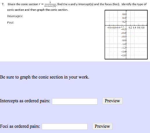 Solved find the x and y interceptfs) and the focus (foci). | Chegg.com