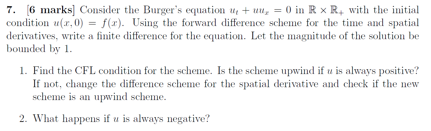 Solved Consider the Burger's equation ut + uux = 0 Show all | Chegg.com