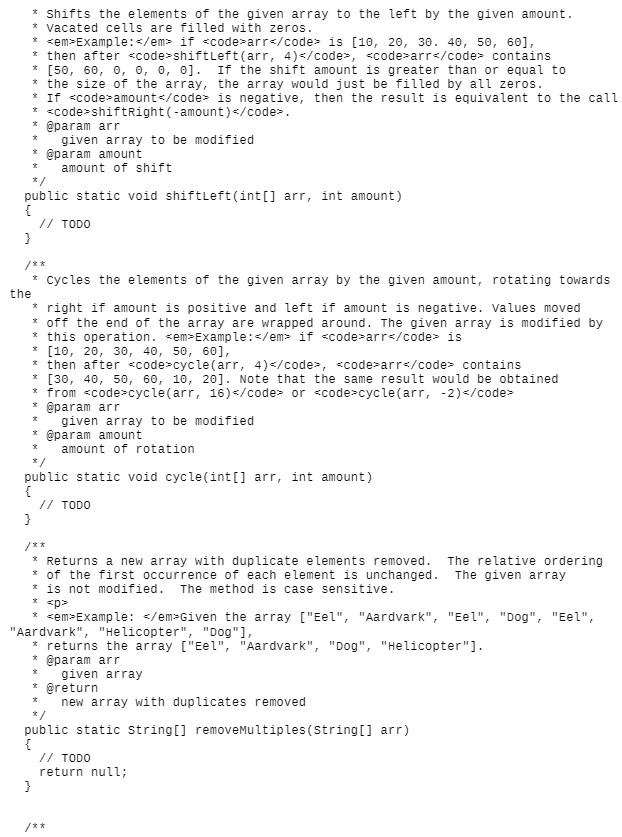 Solved IN JAVA PLEASE AND THANKS :) PLZ WRITE THE EIGHT | Chegg.com