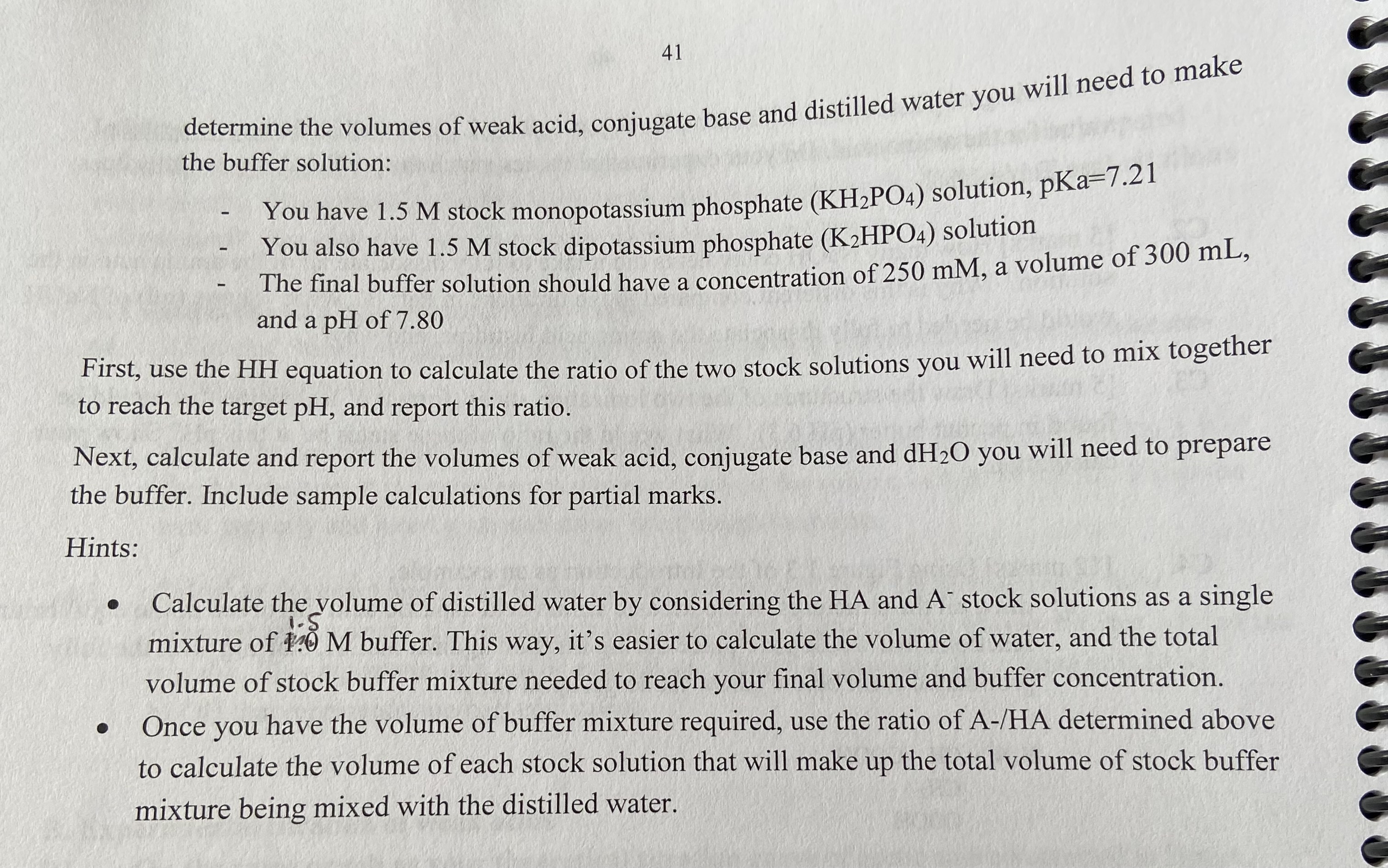 Solved [8 marks] Suppose you are asked to prepare a buffer | Chegg.com