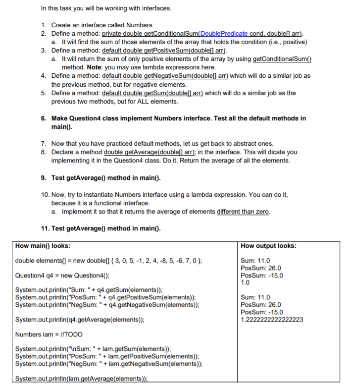 Solved In this task you will be working with interfaces. 1. | Chegg.com