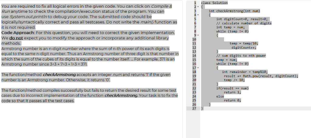 Solved 1 class Solution You are required to fix all logical | Chegg.com
