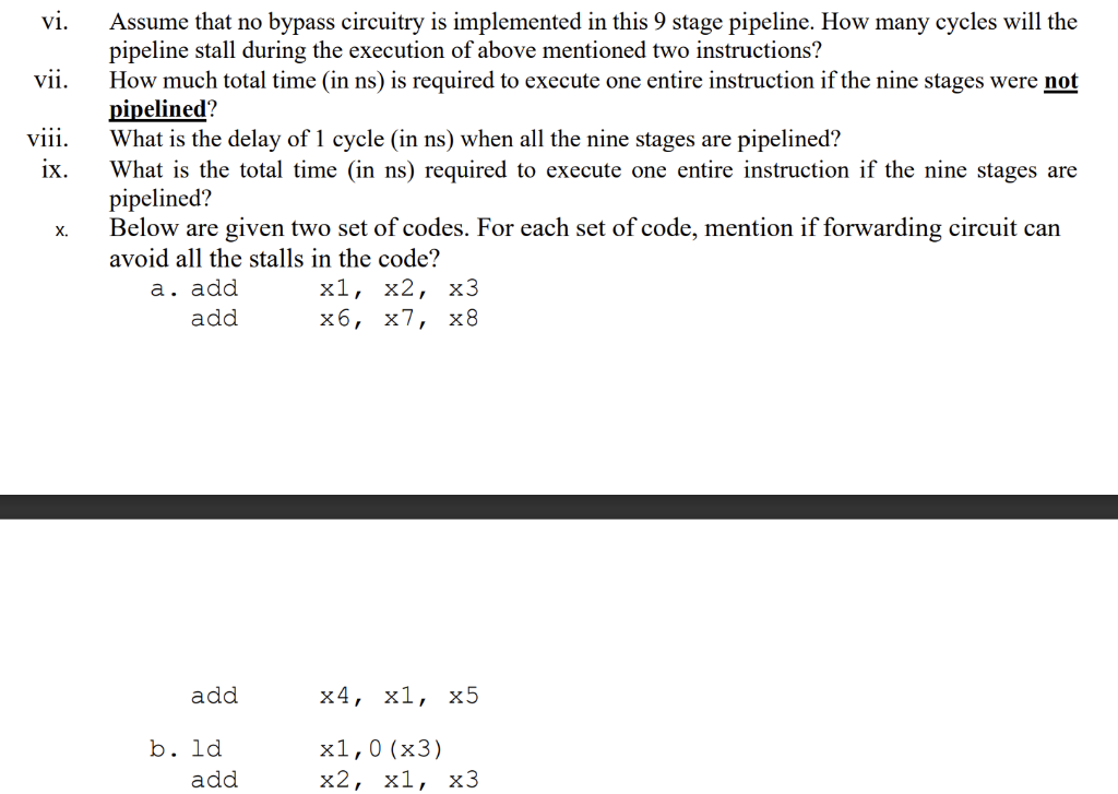 Solved A hypothetical processor has 9 stages of a pipeline | Chegg.com