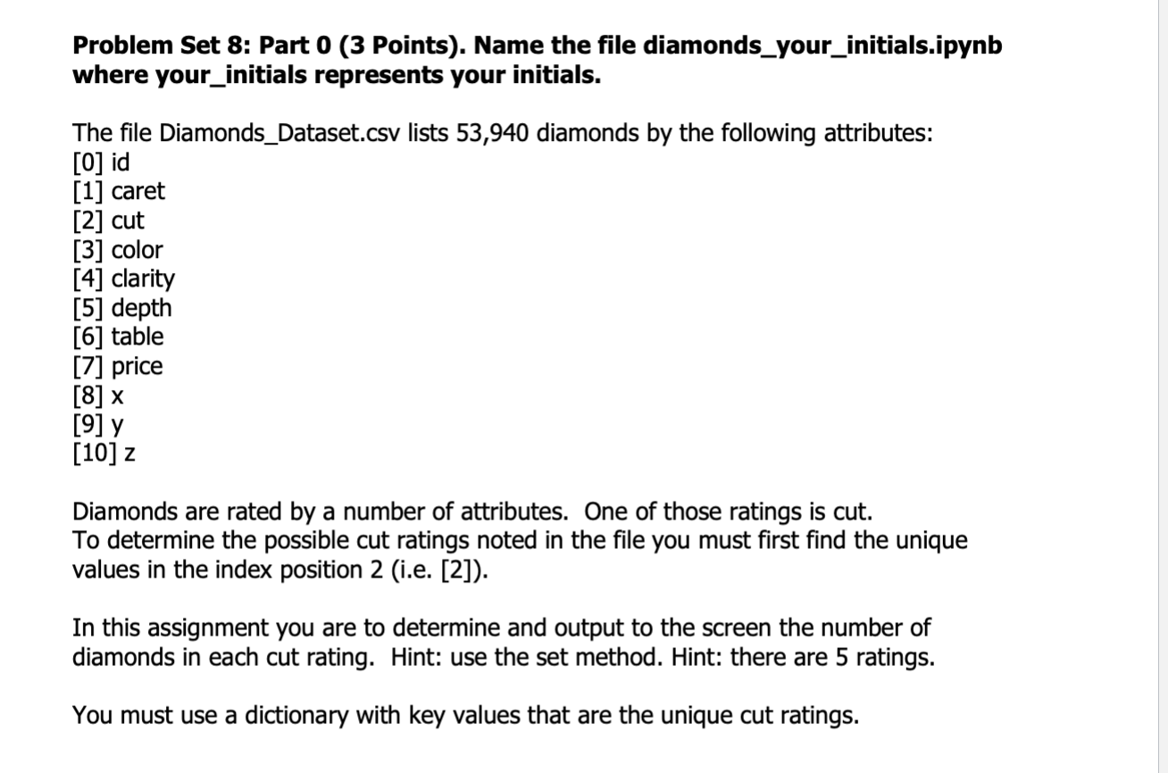 Solved Problem Set 8: Part 0 (3 Points). Name the file | Chegg.com