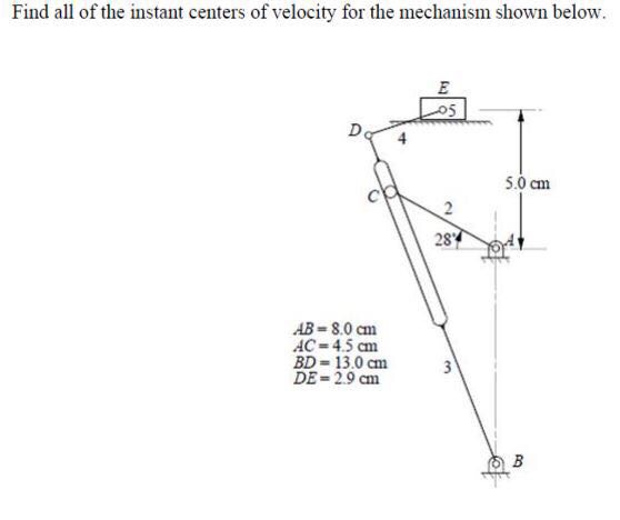 Solved Find all of the instant centers of velocity for the | Chegg.com