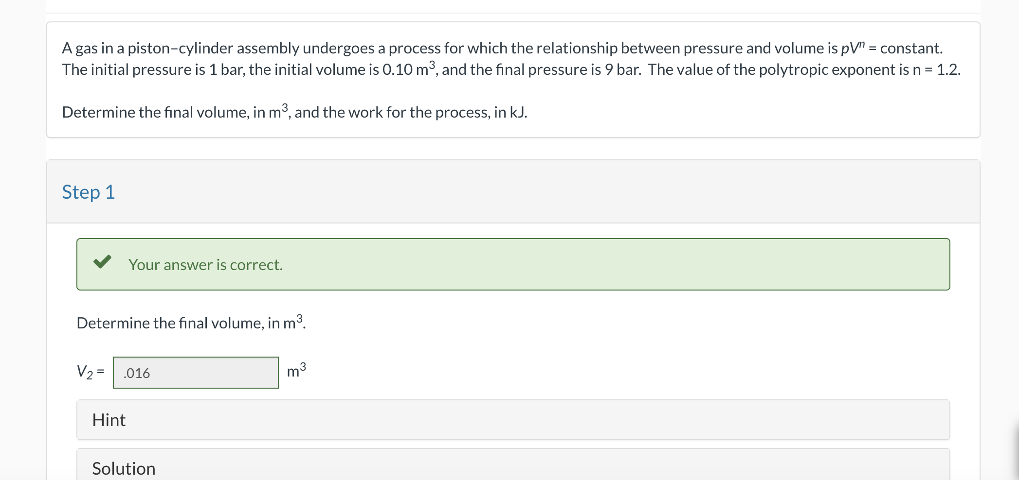 Solved A gas in a piston-cylinder assembly undergoes a | Chegg.com