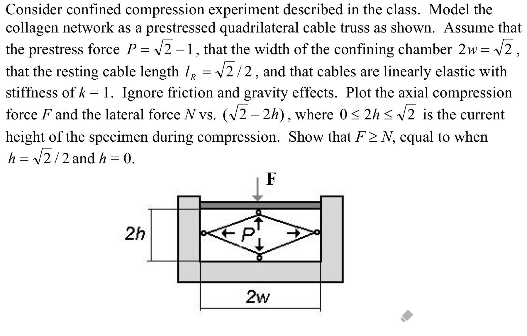 Solved Consider confined compression experiment described in | Chegg.com