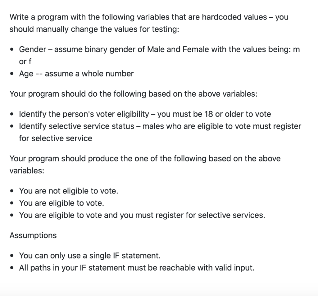 Solved Write a program with the following variables that are | Chegg.com