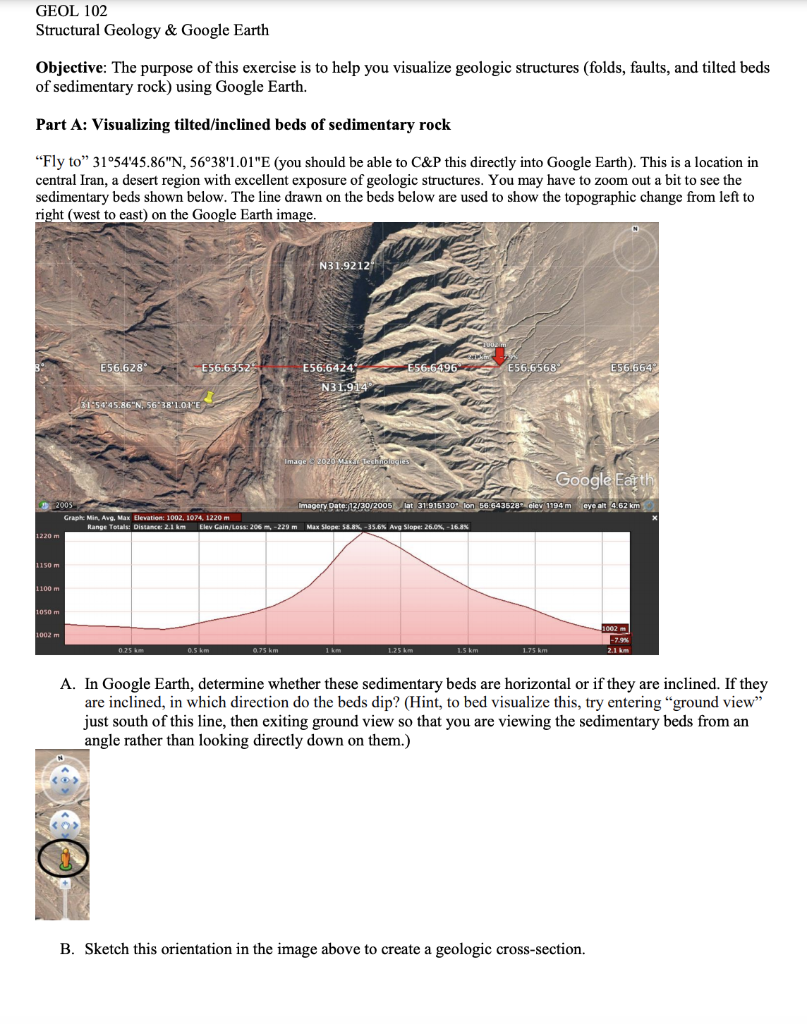 GEOL 102 Structural Geology & Google Earth Objective: | Chegg.com
