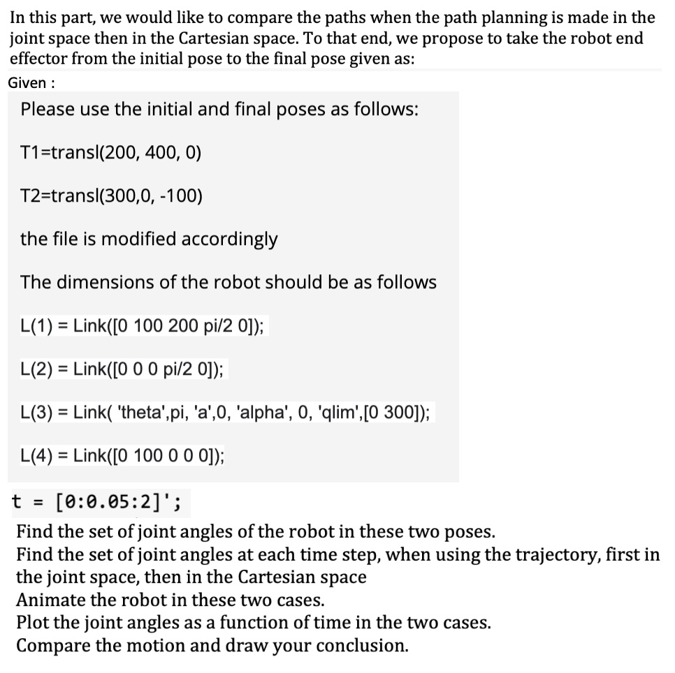 In this part, we would like to compare the paths when | Chegg.com