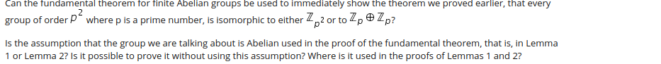 Solved Can the fundamental theorem for finite Abelian groups | Chegg.com