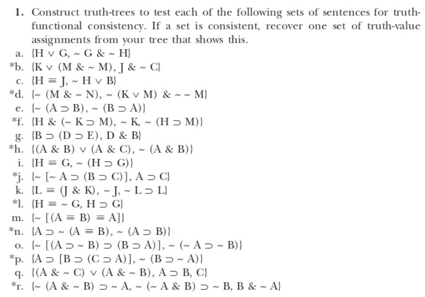 Construct truth-trees to test each of the following | Chegg.com