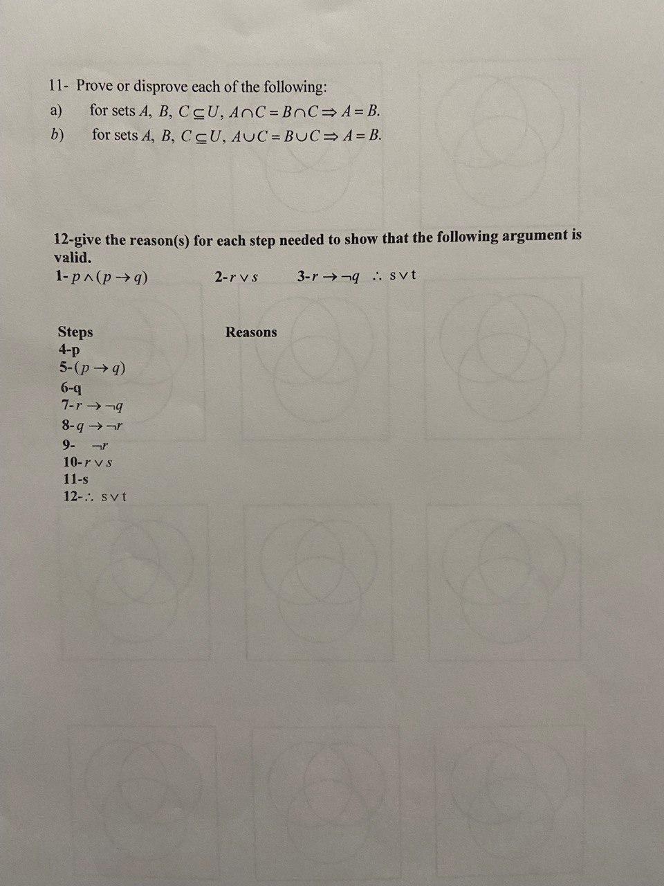 Solved 11- Prove or disprove each of the following: a) for | Chegg.com