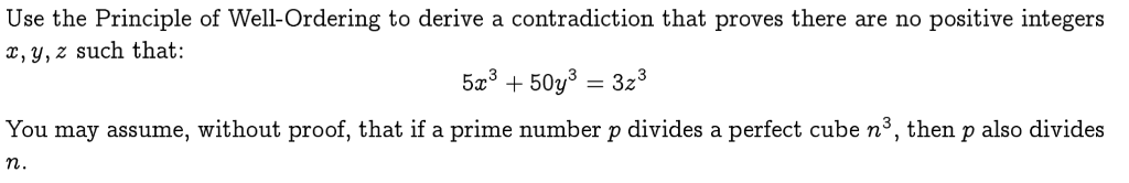 Solved Use the Principle of Well-Ordering to derive a | Chegg.com