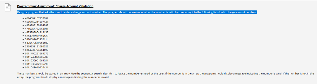 Solved Design a program that asks the user to enter a charge | Chegg.com