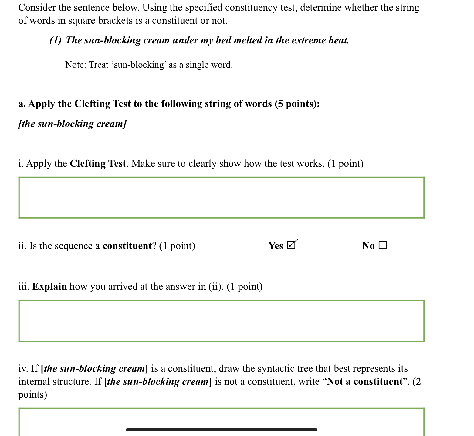 Consider the sentence below. Using the specified | Chegg.com