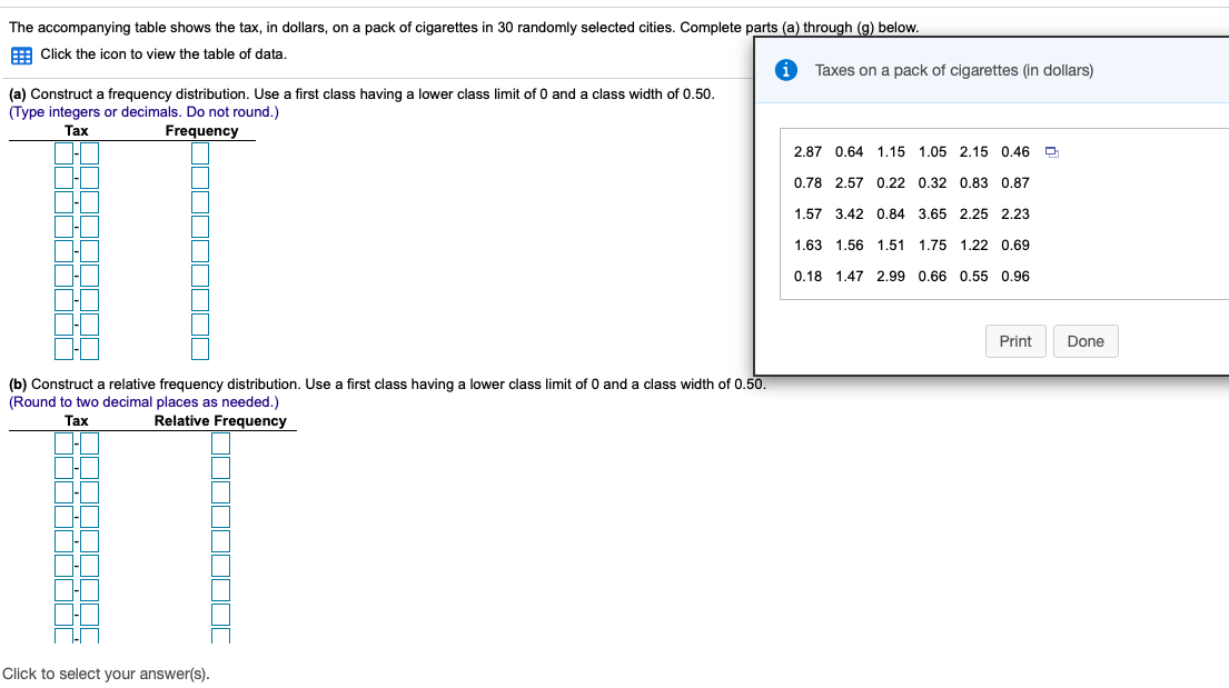 Solved (c) Construct a frequency histogram. Choose the | Chegg.com