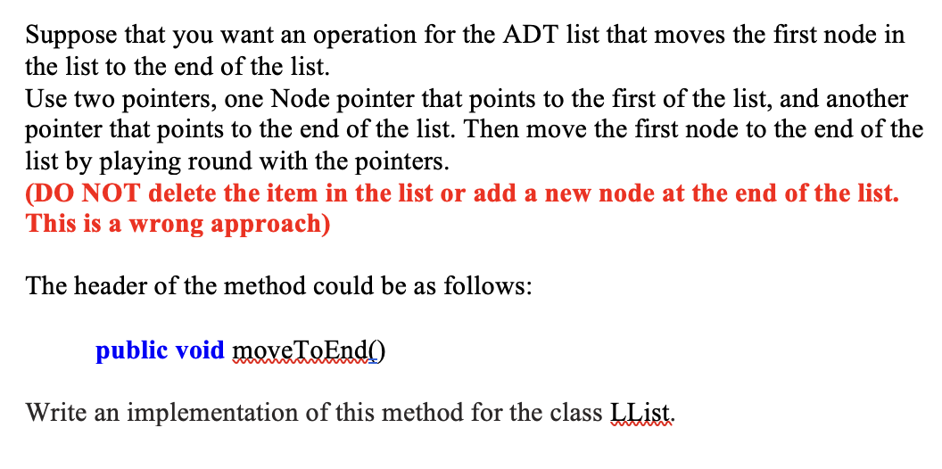 Solved public interface ListInterface { public void | Chegg.com