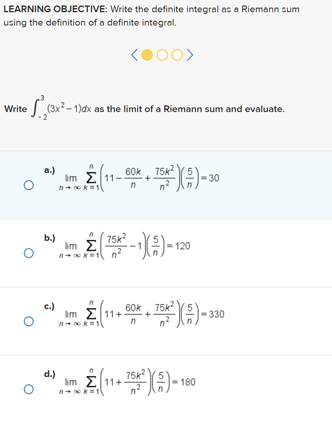 Solved Write the definite integral as a Riemann sum using | Chegg.com