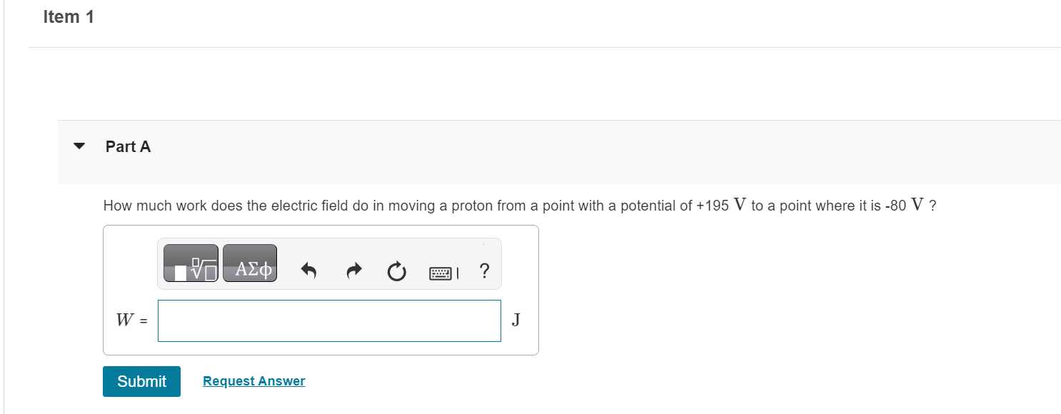 Solved Item 1Part AHow much work does the electric field do | Chegg.com
