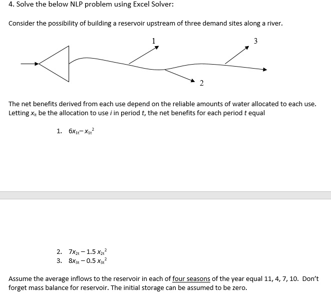 4. Solve the below NLP problem using Excel Solver: | Chegg.com