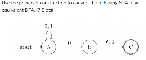 Solved Use the powerset construction to convert the | Chegg.com