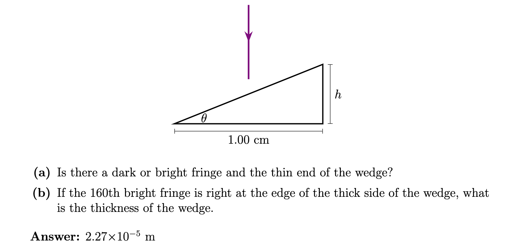 Solved 3.10 When a very small crown glass wedge is | Chegg.com