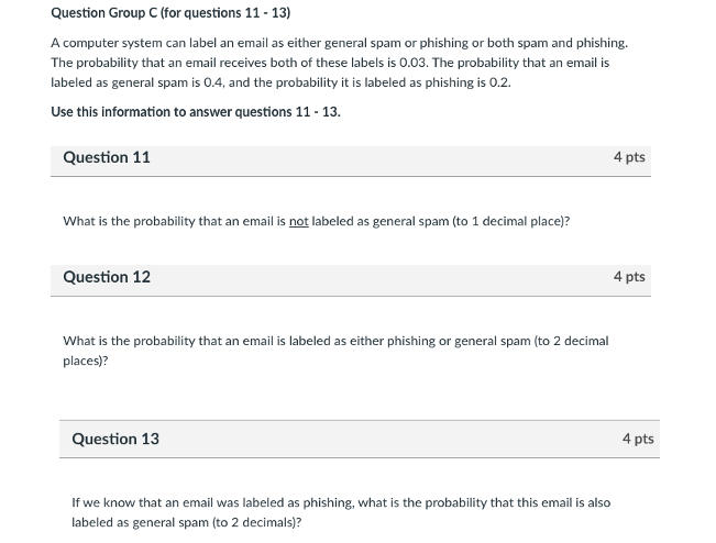Solved Question Group C (for questions 11 - 13)A computer | Chegg.com