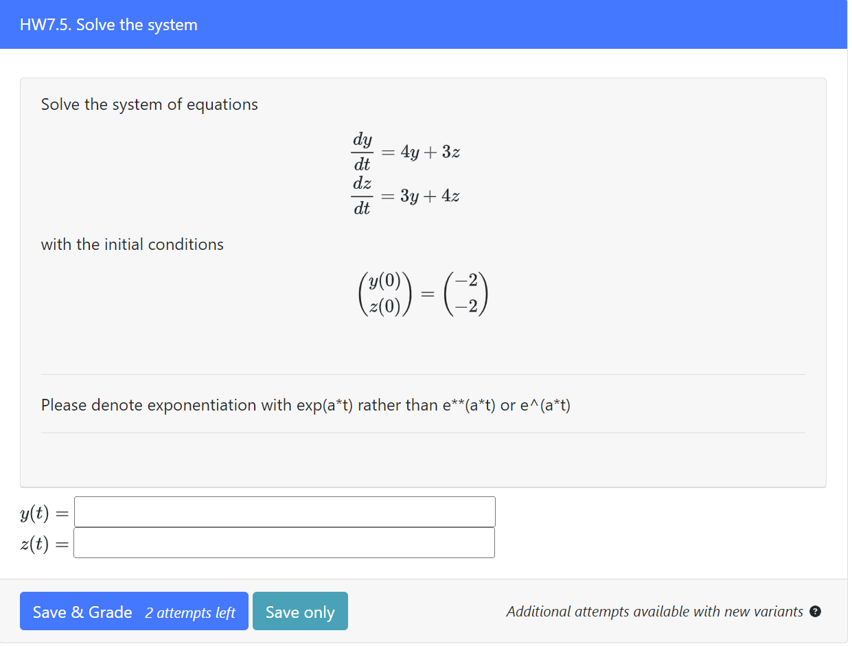 Solved HW7.5. Solve the system Solve the system of equations | Chegg.com