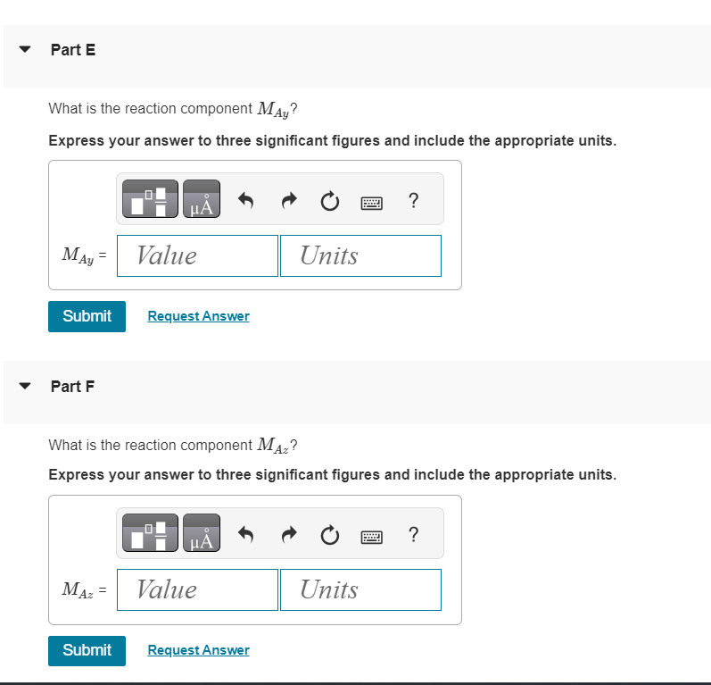 What is the reaction component MAy ? Express your | Chegg.com