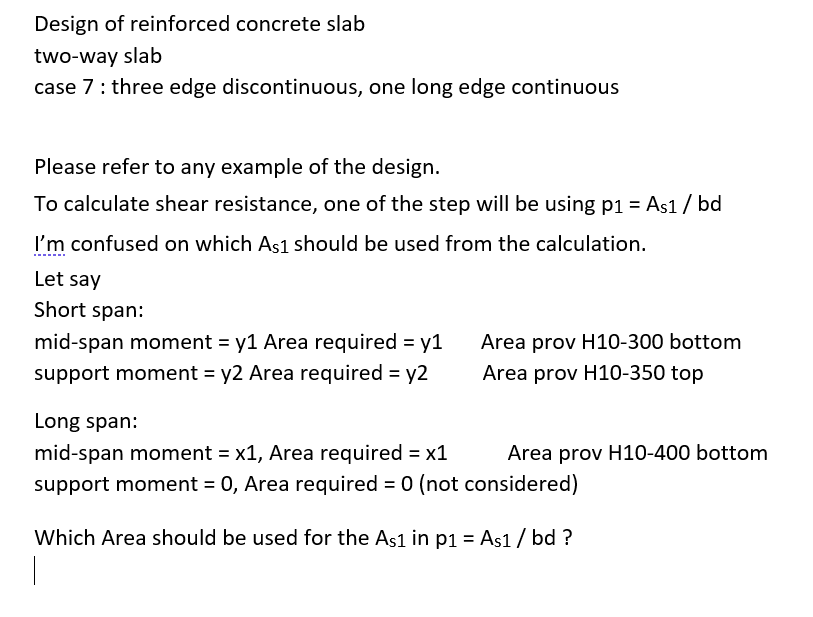 Solved Design of reinforced concrete slab two-way slab case | Chegg.com