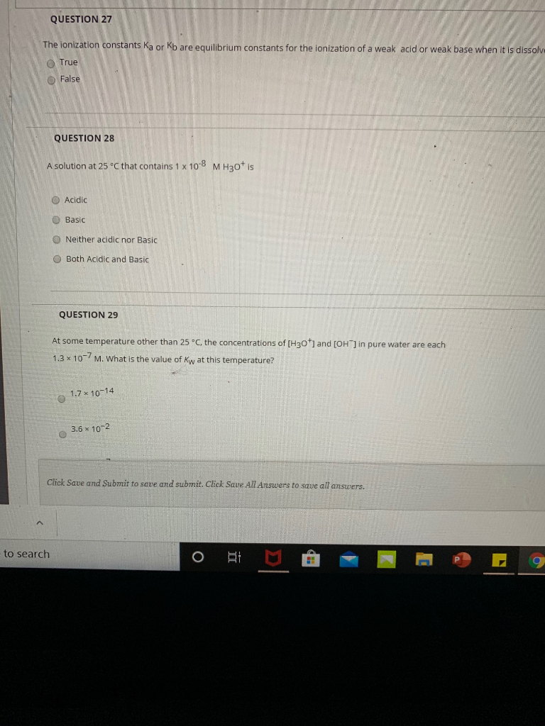 Solved QUESTION 27 The ionization constants ka or Kb are | Chegg.com