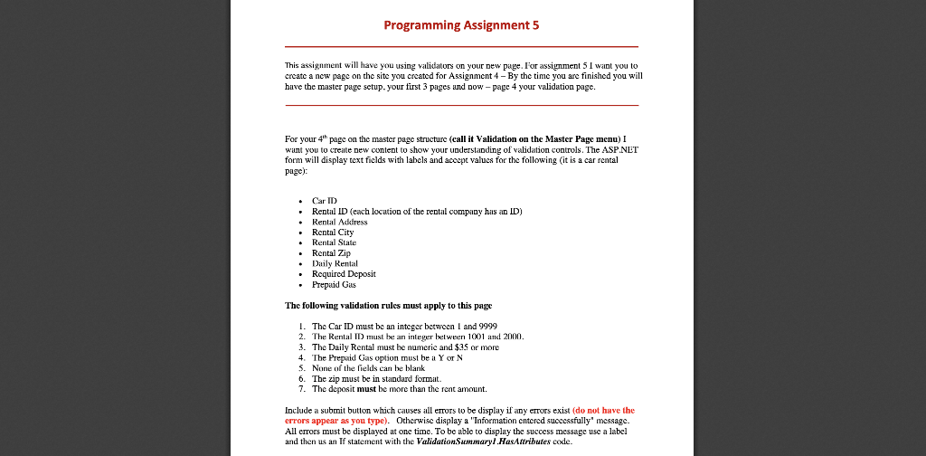 Programming Assignment5 This assignment will have you | Chegg.com