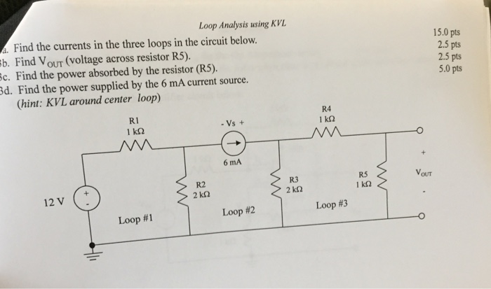 Solved Loop Analysis Using Kvl Find The Currents In The 0560