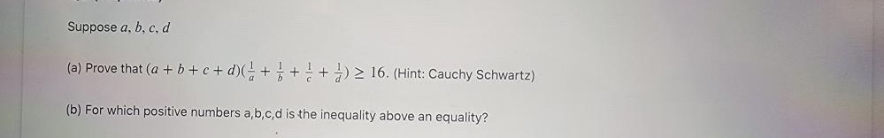 Solved Suppose a,b,c,d(a) ﻿Prove that | Chegg.com