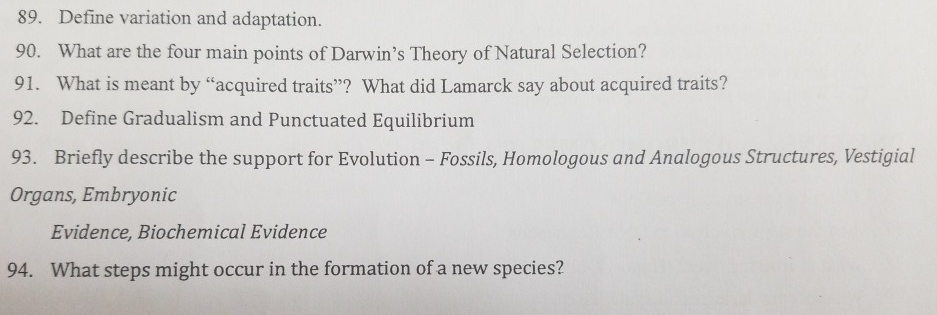 Solved 89. Define variation and adaptation. 90. What are the | Chegg.com