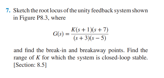 Solved Sketch the root locus of the unity feedback system | Chegg.com