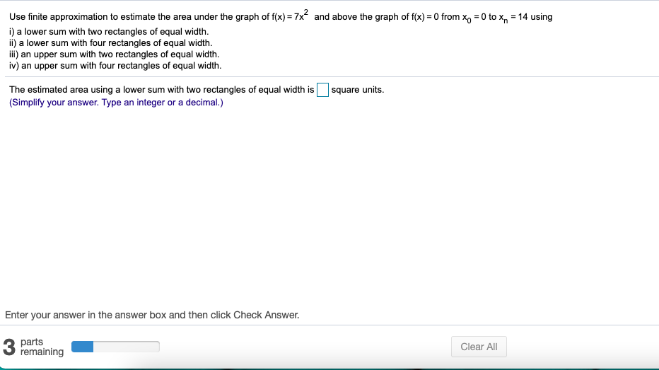 Solved Use finite approximation to estimate the area under | Chegg.com