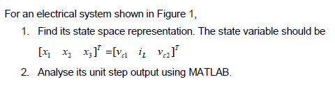 Solved For an electrical system shown in Figure 1, 1. Find | Chegg.com