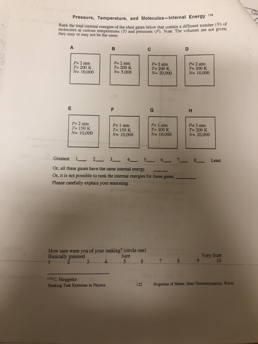 Solved Pressure, Temperature, and Molecules-Internal Energy | Chegg.com