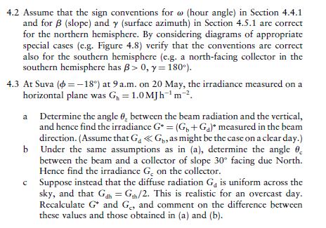 Solved 4.2 Assume that the sign conventions for ω (hour | Chegg.com