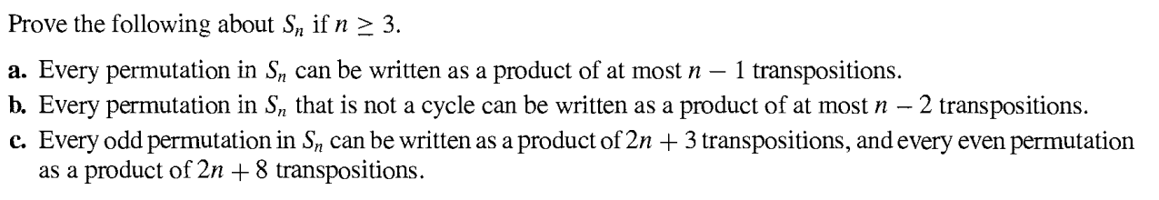 Solved Prove the following about Sn if n > 3. a. Every | Chegg.com