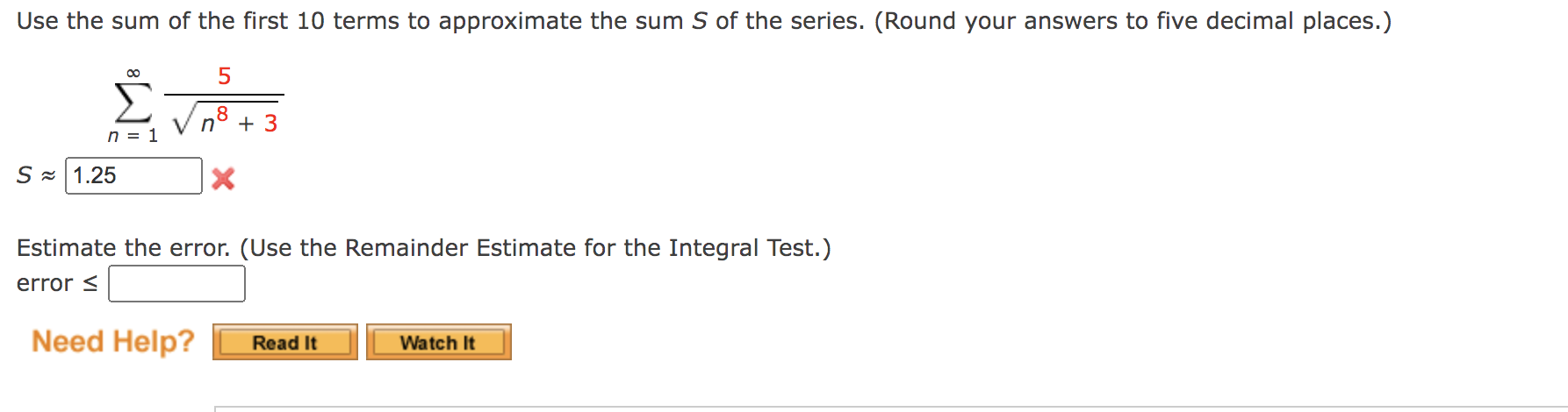 Solved Use the sum of the first 10 terms to approximate the | Chegg.com