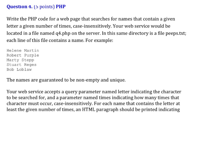 Solved Question 4 B Points Php Write The Php Code For A