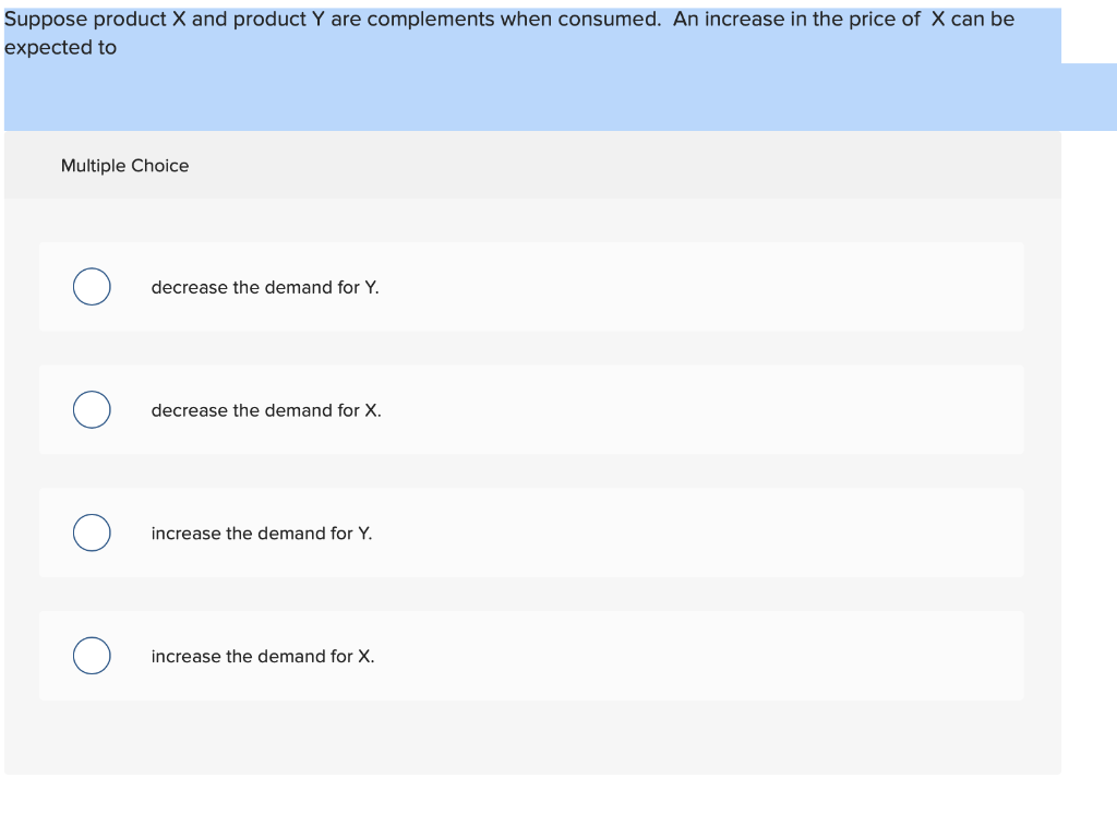 Solved Suppose product X and product Y are complements when | Chegg.com