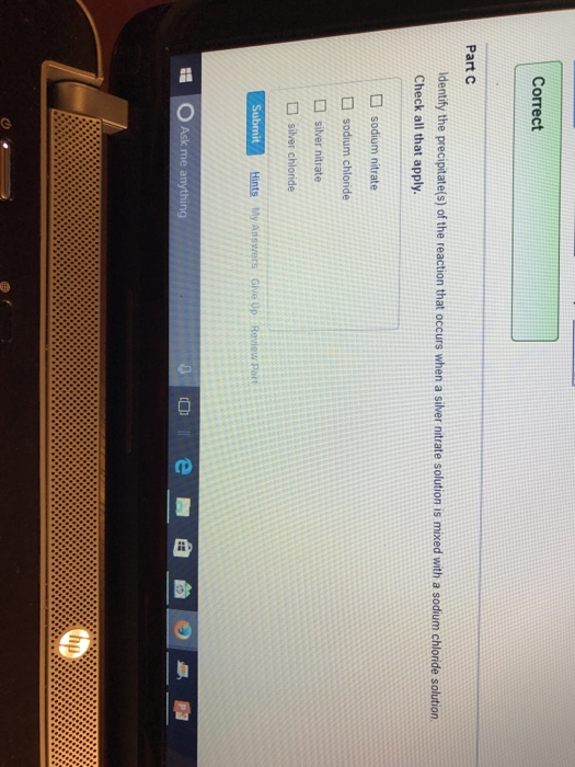 Solved Identify the precipitate(s) of the reaction that | Chegg.com