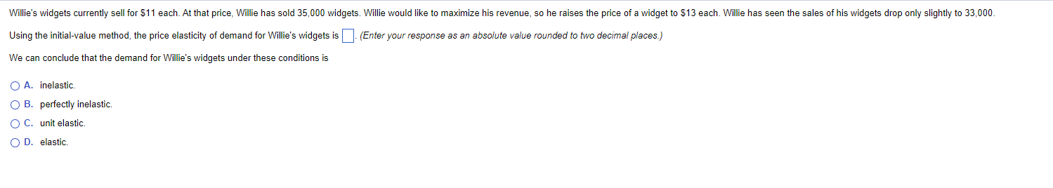 Solved Using the initial-value method, the price elasticity | Chegg.com