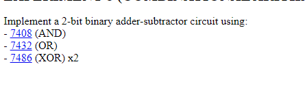 Implement a 2-bit binary adder-subtractor circuit | Chegg.com